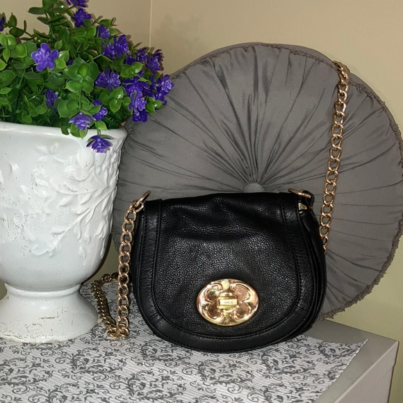 Emma Fox | Bags | Emma Fox Black Leather Shoulder Purse | Poshmark